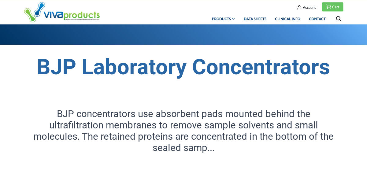 BJP Laboratory Concentrators - Vivaproducts