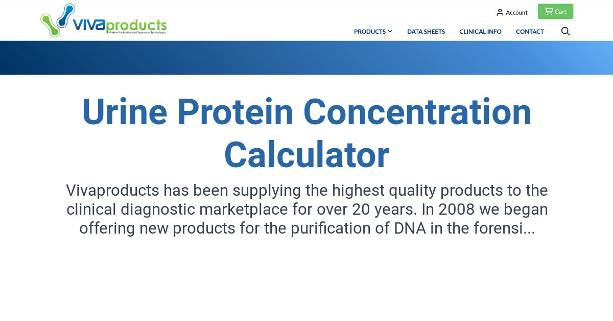 Urine Protein Concentration Calculator - Vivaproducts