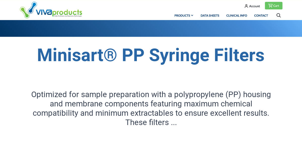 Minisart® PP Syringe Filters - Vivaproducts