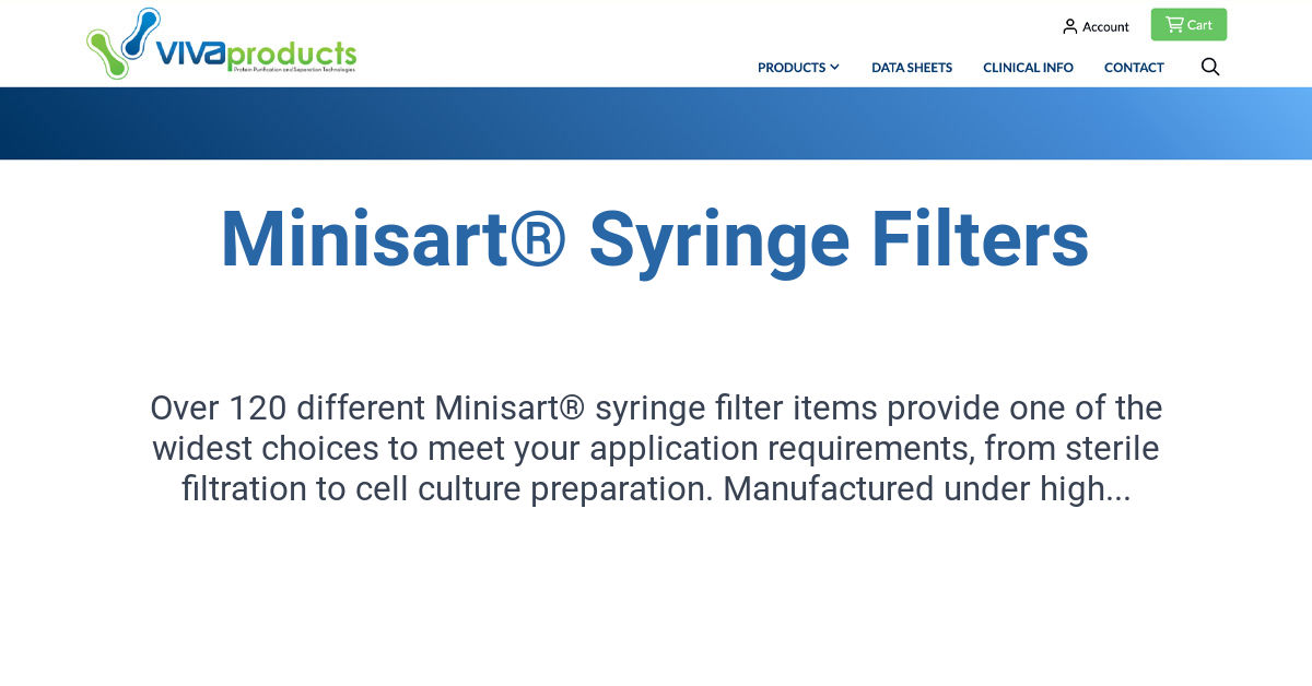 Minisart® Syringe Filters - Vivaproducts