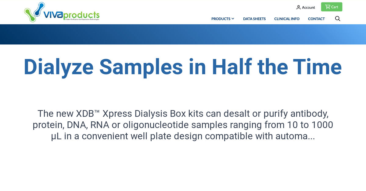 Dialyze Samples in Half the Time - Vivaproducts