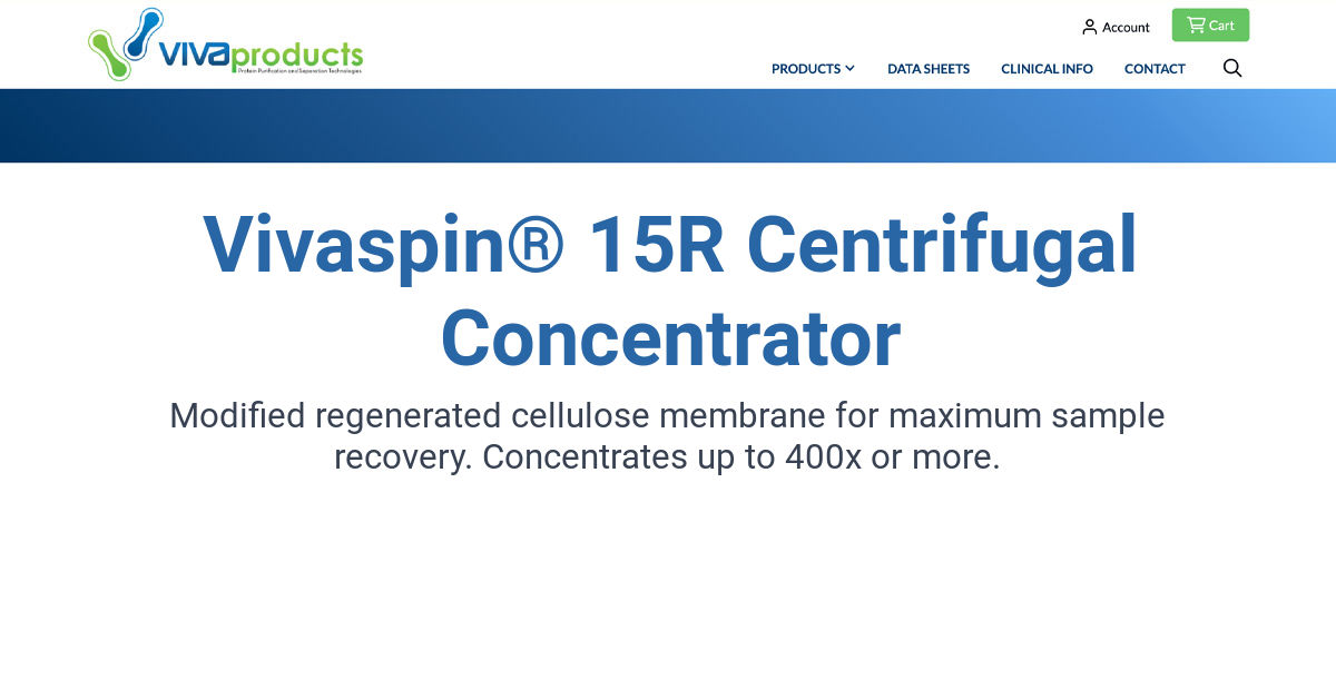 Vivaspin® 15R Centrifugal Concentrator - Vivaproducts